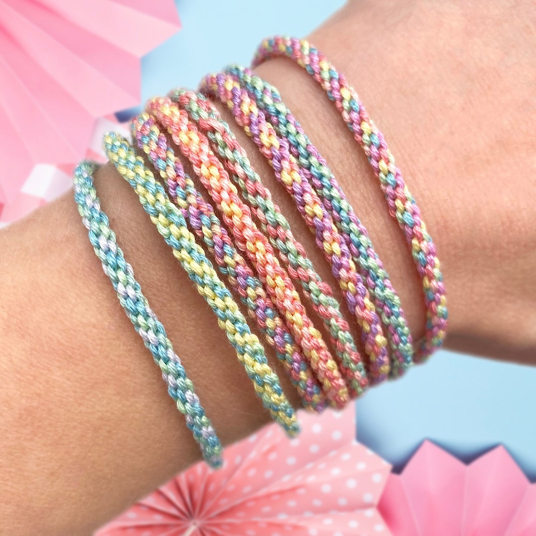 Friendship Bracelet Making Kit: Pastel Woven Bracelets, Easy DIY Craft ...