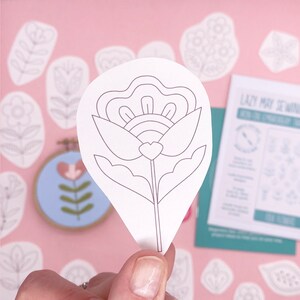 18 Modern Floral Embroidery Transfers. Iron on Flower Patterns for Hand ...