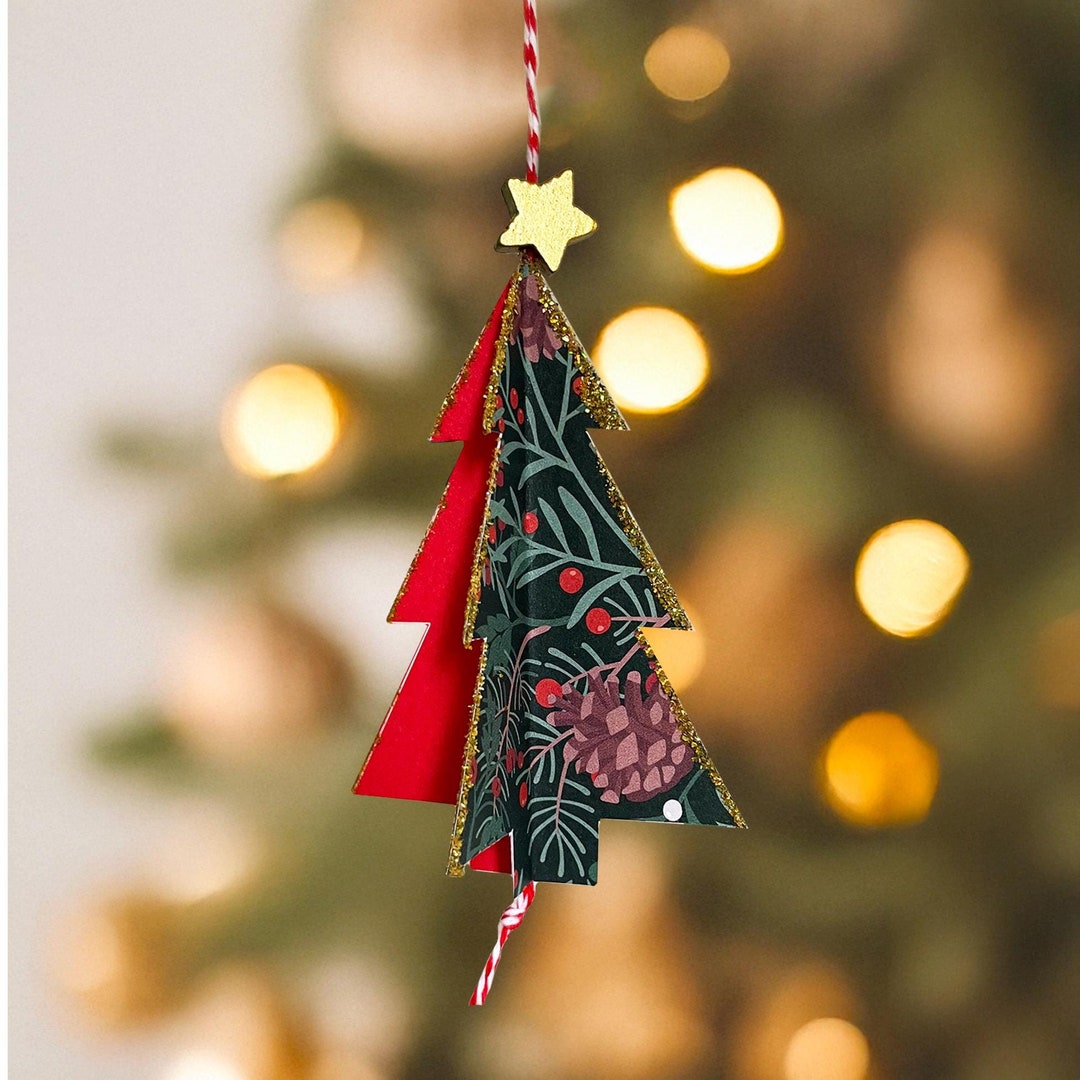 Christmas Tree Ornament Kit (makes 5). DIY Festive Paper Tree ...