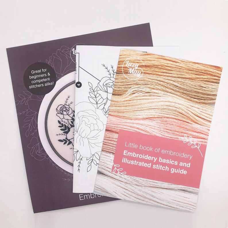 Rose Bouquet Embroidery Kit: Floral embroidery hoop craft kit. | Etsy