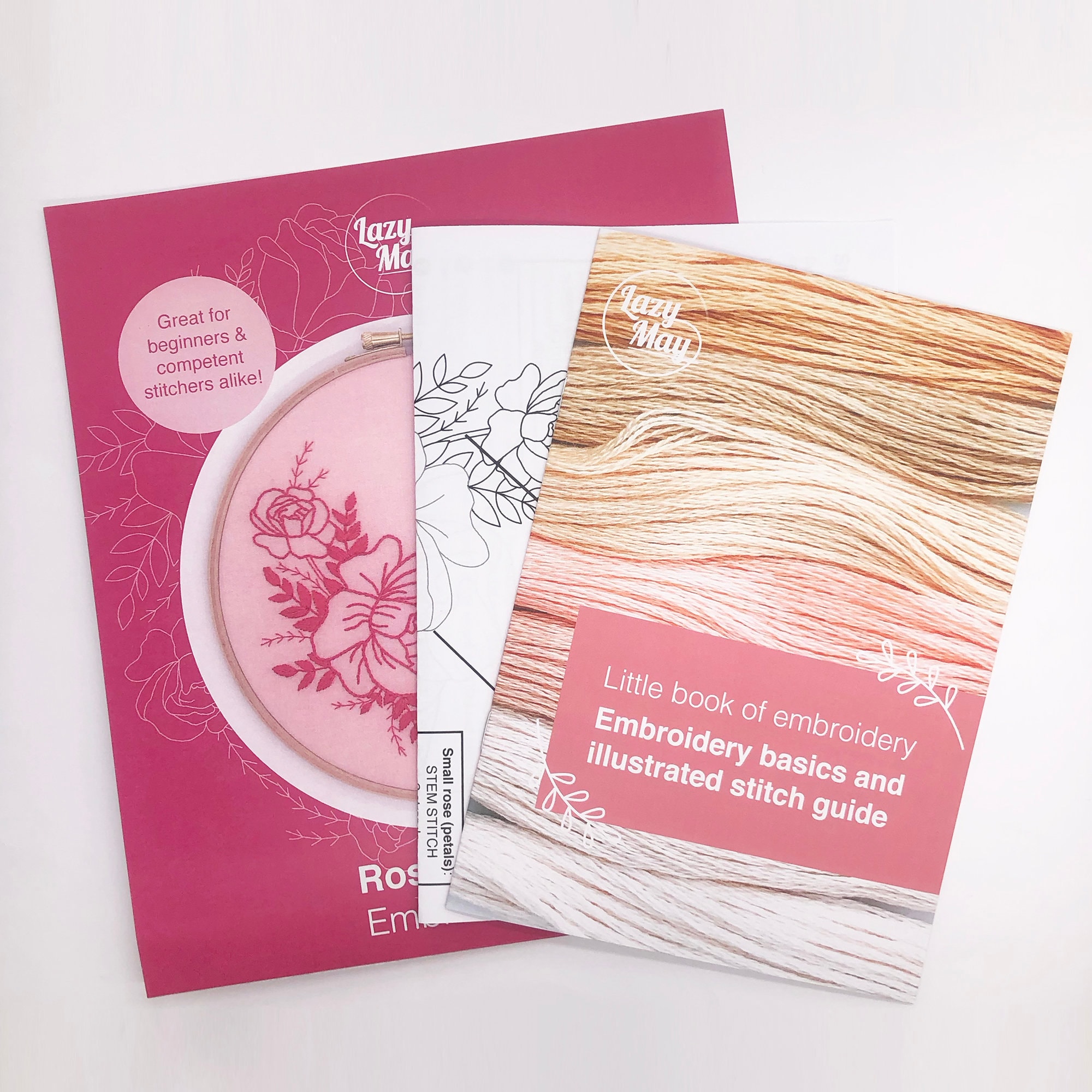 Rose Bouquet Embroidery Kit: pink Floral embroidery hoop | Etsy