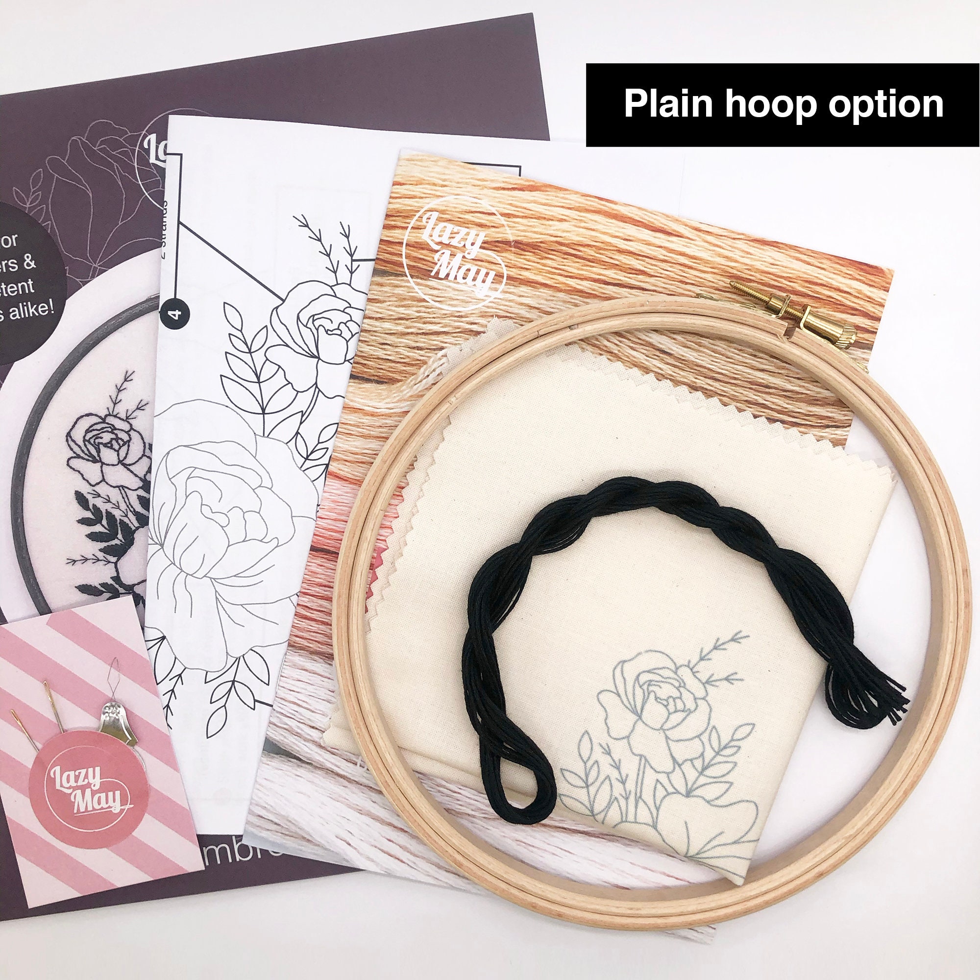 Rose Bouquet Embroidery Kit: Floral Embroidery Hoop Craft Kit. - Etsy UK