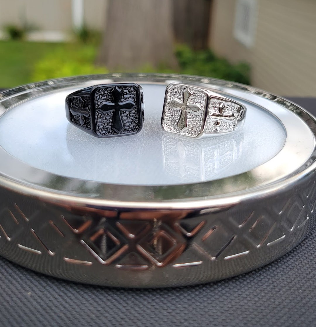 Cross and Shield Signet Ring Collection - Etsy