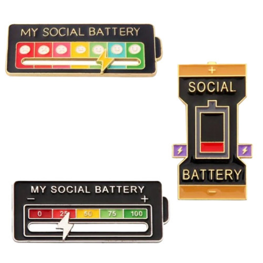 My Social Battery Lapel Pin 4th One Free Etsy Uk