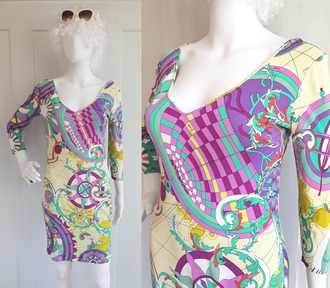 Vintage EMILIO PUCCI Dress Women Cocktail Party Dress Size Small Made ...