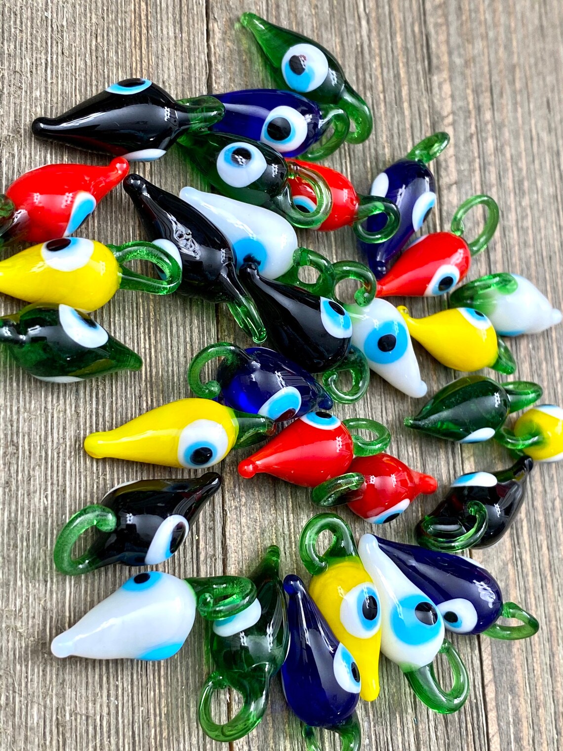 Evil Eye Chilli Pepper Lampwork Glass Handmade Chili Vegetable | Etsy