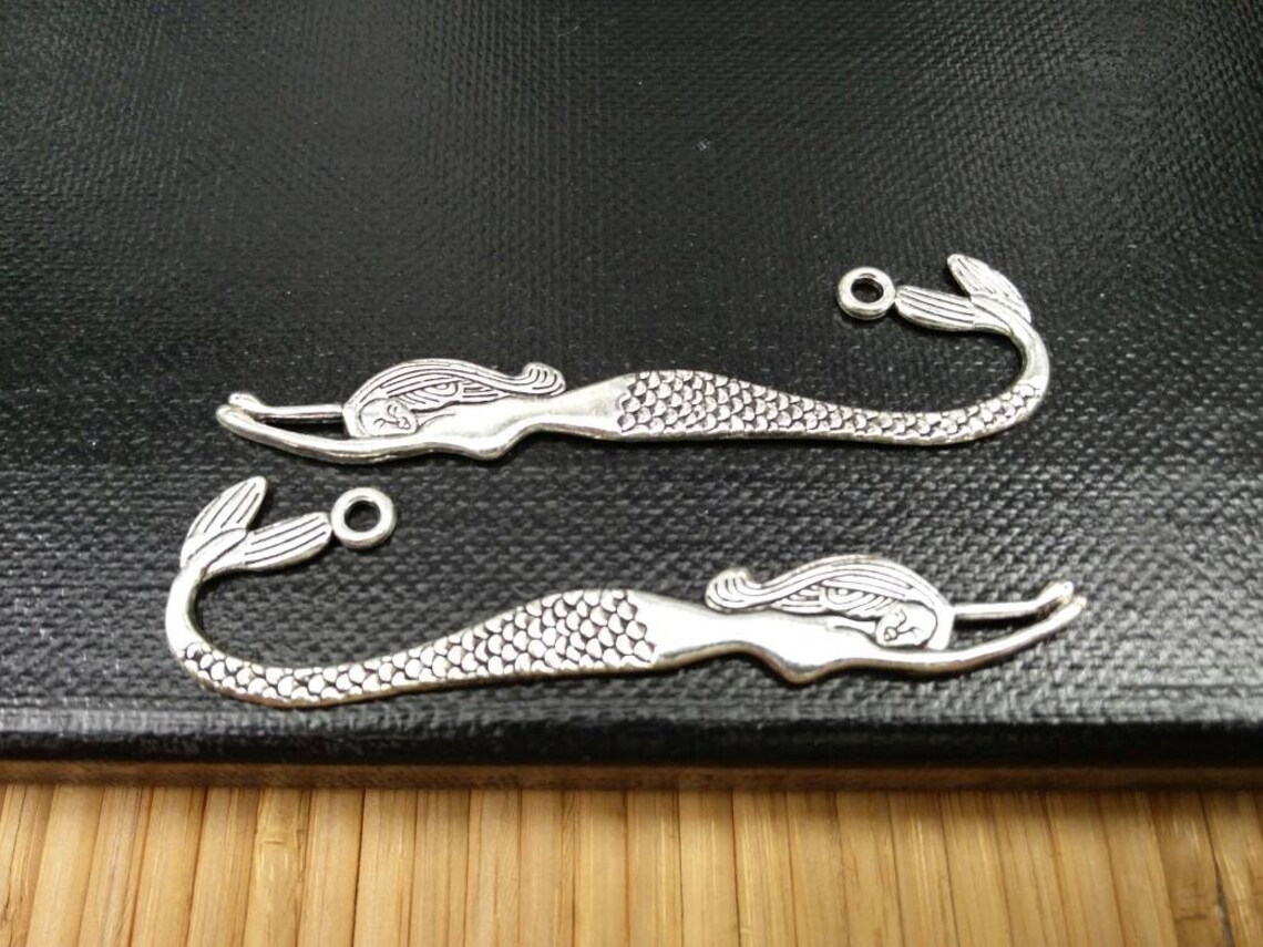 ONE Silver Mermaid Charm Woman Fish Pendant Half Woman Half | Etsy