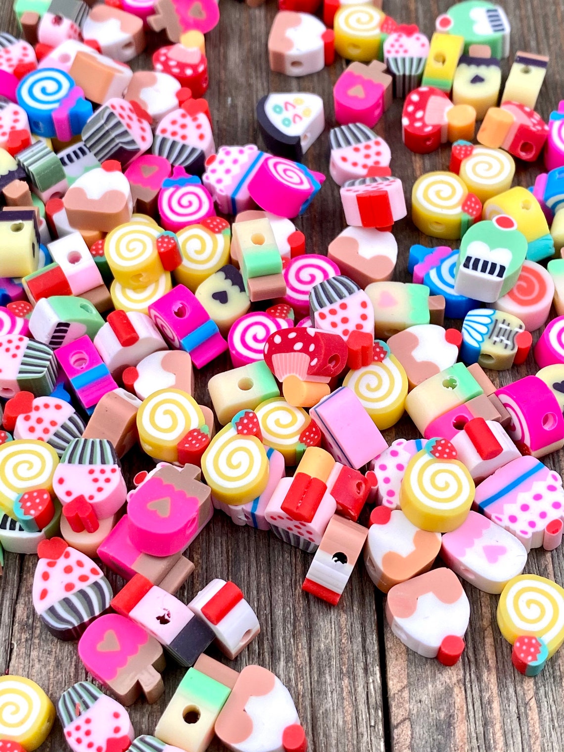 Polymer Clay Beads Ice Creams Candy Pastries Cup Cakes Sweets - Etsy