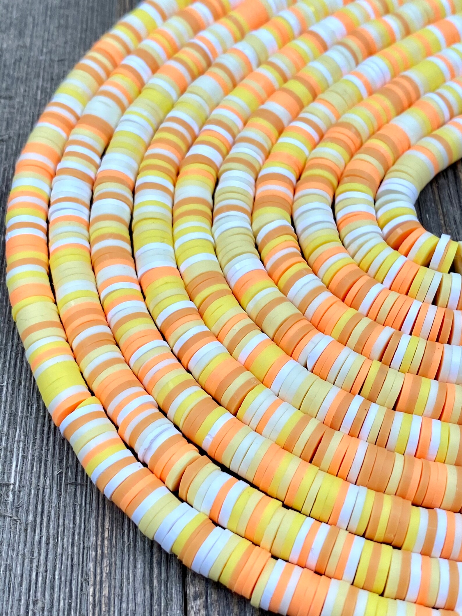 4/6/8mm Vinyl Heishi Disc Beads Rainbow Polymer Clay Round Soft Spacers ...