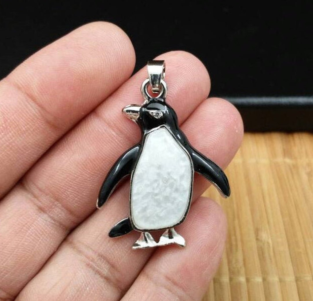 Penguin Charm Elegant Bird Enamel Pendant Penguin Lover's - Etsy