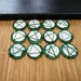 4 Round Mirror Patches Hand Made Green Thread Sew Ons Mirror Medallions ...