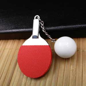 Table Tennis Racket Ball Miniature Charm Ping Pong Game Lover's Pendant ...