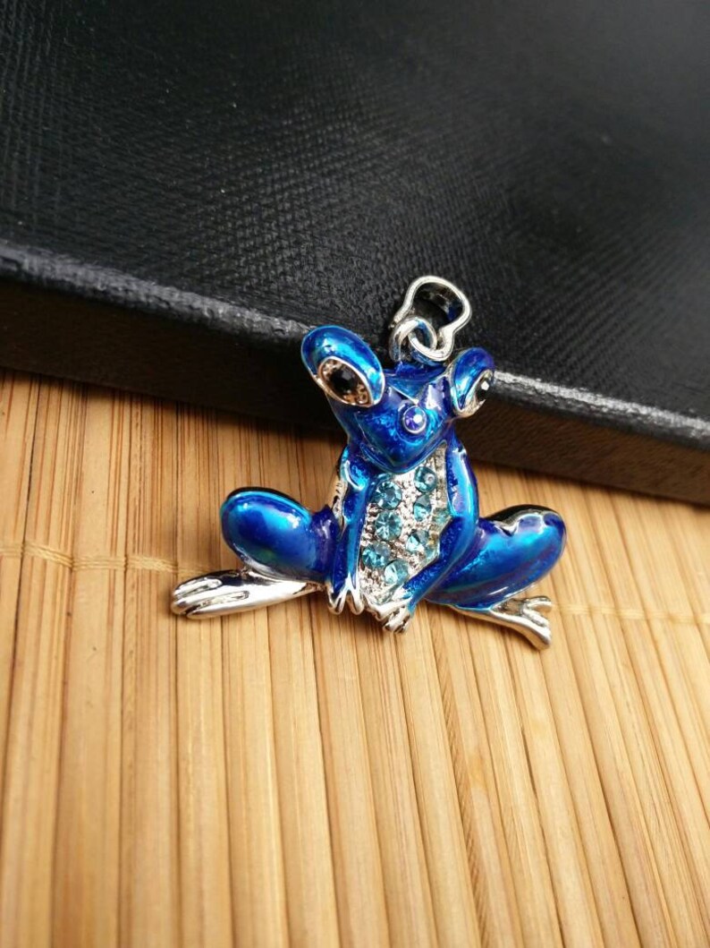 Frog Pendants Blue Enamel Frog Charm DIY Bohemian Jewelry Findings Boho ...
