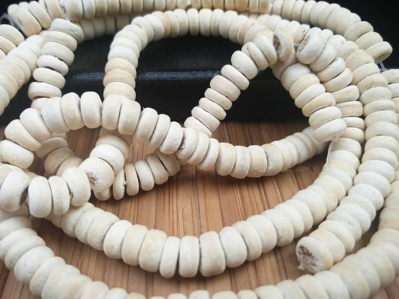 100 Qty 8mm Natural Coconut Shell Beads Heishi Disc Shaped - Etsy