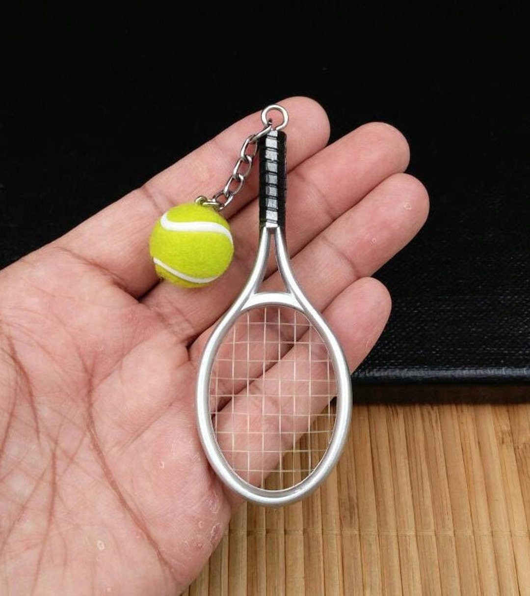 Tennis Racket Charm Miniature Tennis Ball Racket Pendant Tennis Game ...