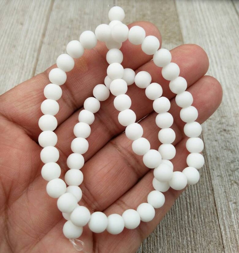 White Mountain Jade Matte Beads 4mm 6mm 8mm 10mm 12mm Frosted - Etsy