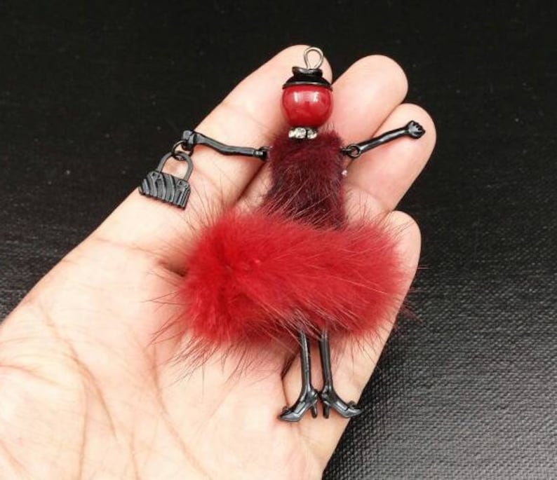 Winter Maroon Fur Dress French Doll Moveable Handmade Doll - Etsy