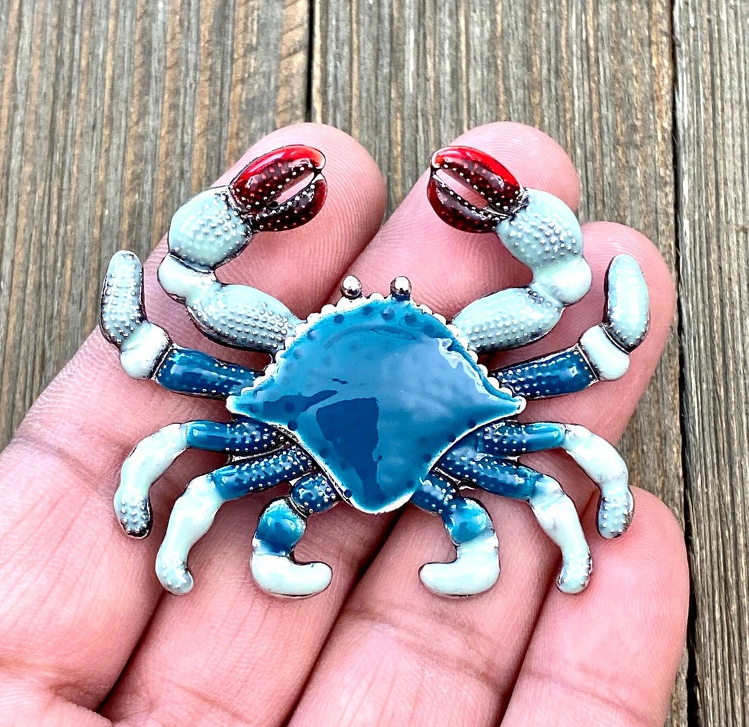 Blue Crab Pendant Crab Lover's Seafood Lover's Beach Lover's Charm Long ...