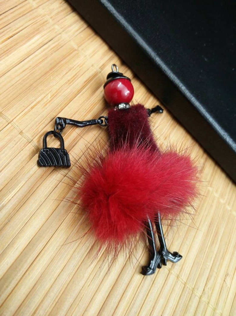 Winter Maroon Fur Dress French Doll Moveable Handmade Doll - Etsy