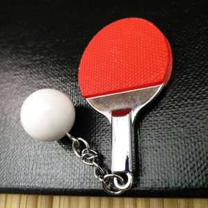 Table Tennis Racket Ball Miniature Charm Ping Pong Game Lover's Pendant ...