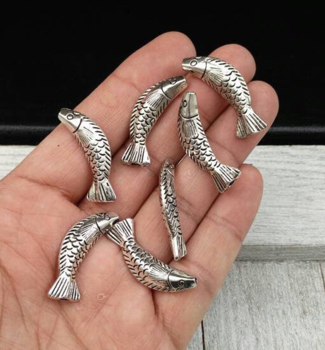 Big Fish Bead Vintage Style Separators Antique Design Silver Spacers ...