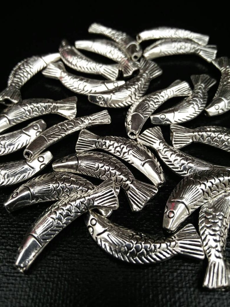 Big Fish Bead Vintage Style Separators Antique Design Silver | Etsy