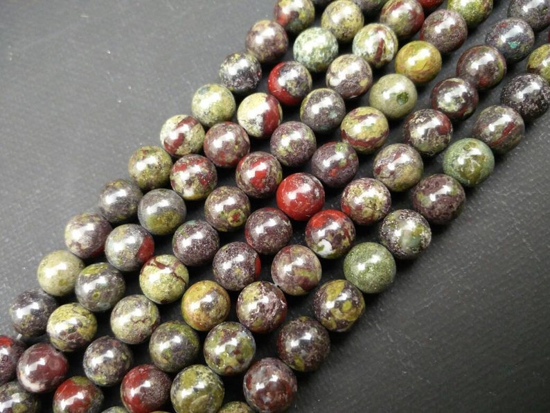 Dragon's Blood Stone Beads 6mm 8mm 10mm Round Gemstones Beading ...