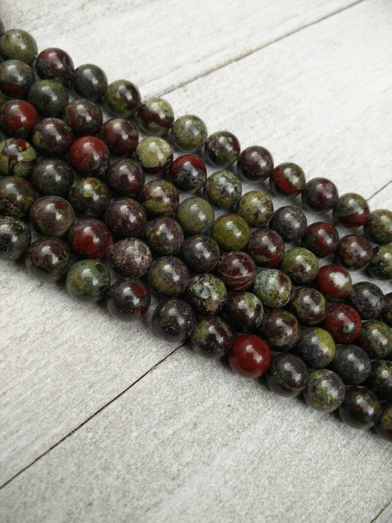Dragon's Blood Stone Beads 6mm 8mm 10mm Round Gemstones Beading ...