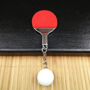 Table Tennis Racket Ball Miniature Charm Ping Pong Game Lover's Pendant ...