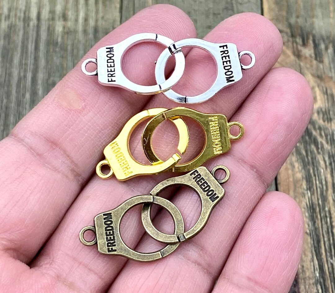 Handcuffs Connectors Charms Vintage Design Antique Style Freedom ...