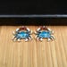 2 Blue Crab Charms Silver Blue Enamel Crab Pendants Crab Lover's ...