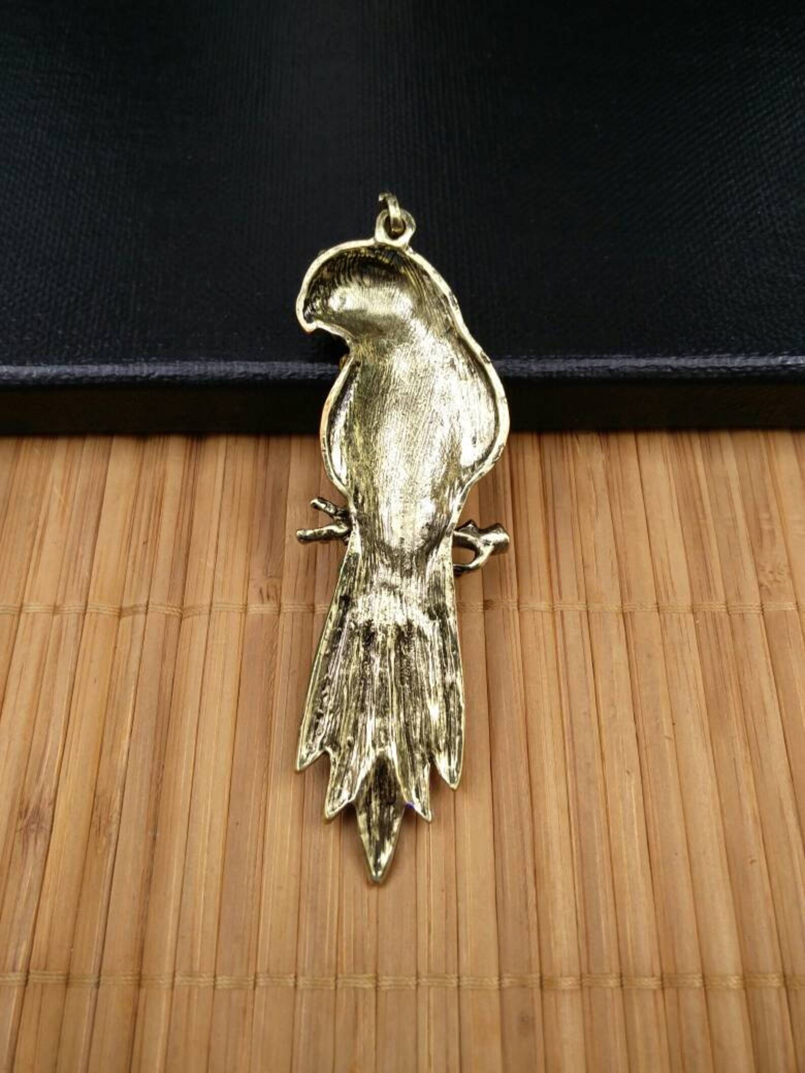 Parrot Pendant Enamel Rhinestones Bird Charm Tropical Jungle | Etsy