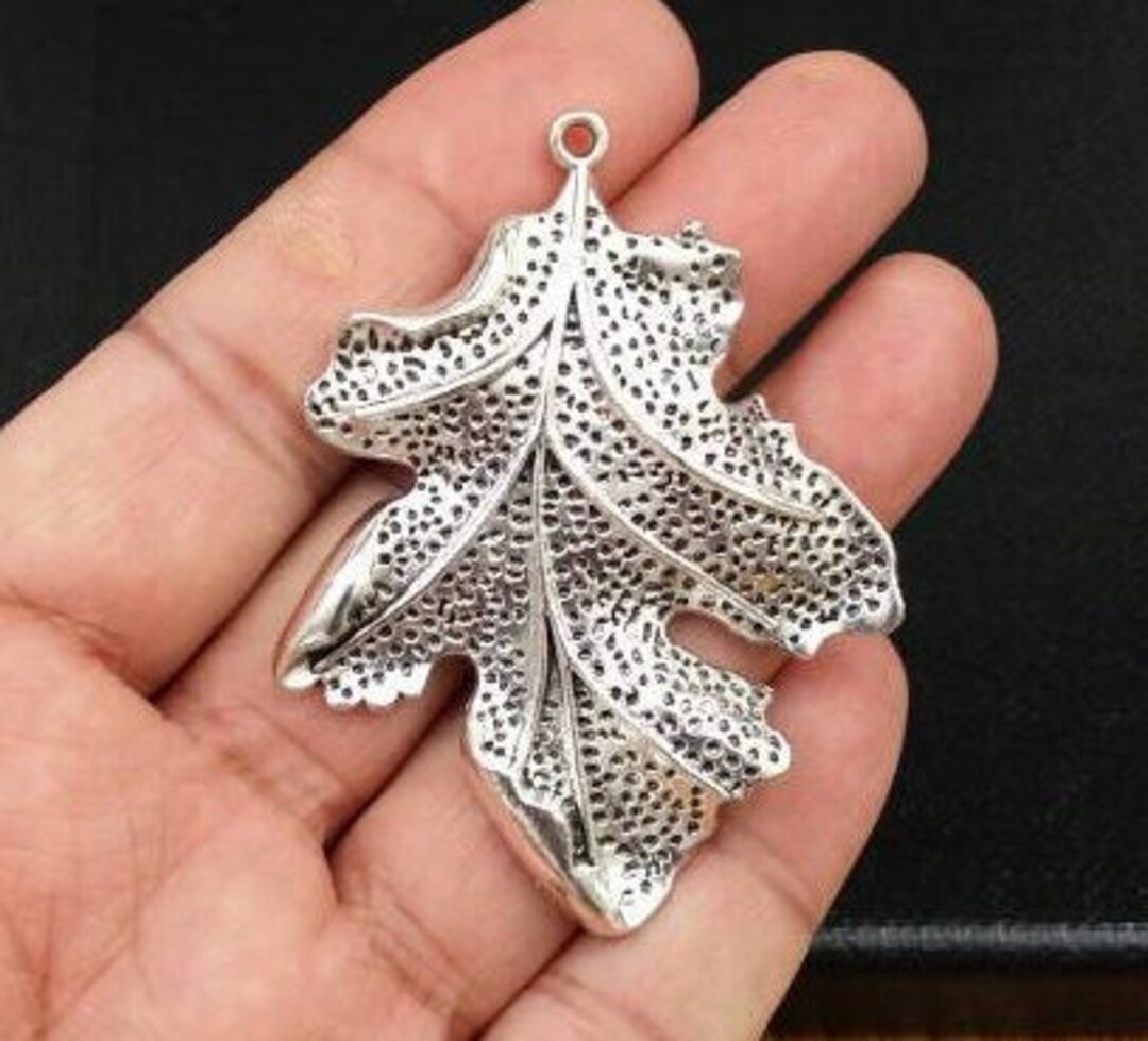 Big Tree Silver Leaf Pendant Vintage Style Antique Design Unique DIY ...