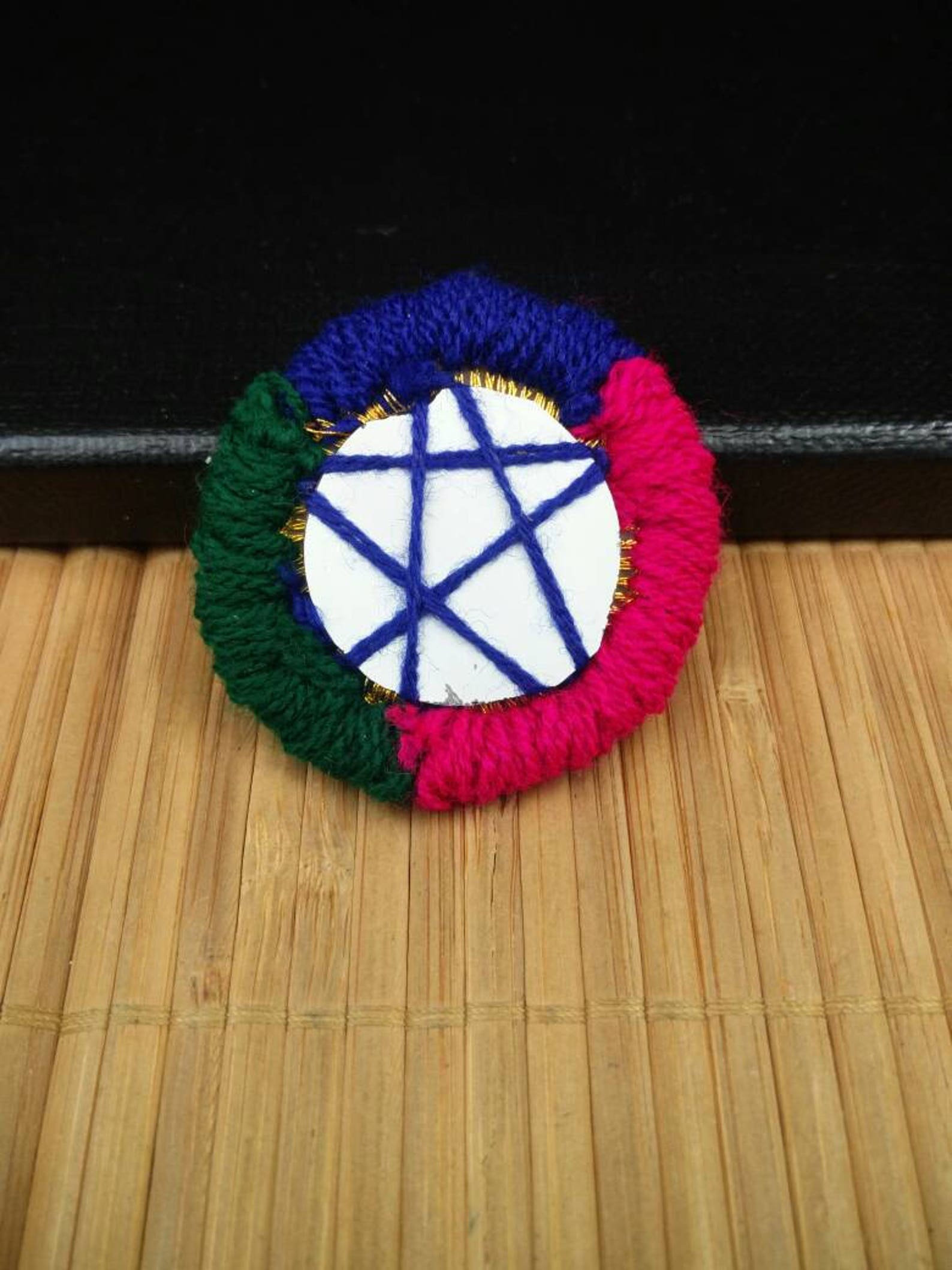 1 Round Mirror Patch Multicolor Thread Hand Made Sew Ons | Etsy