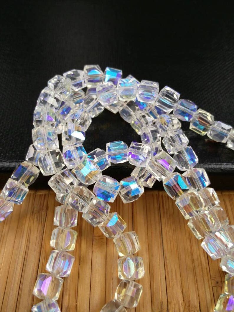 Crystal Glass Cube Beads 4/6/8mm AB Beads Designer Decorative | Etsy