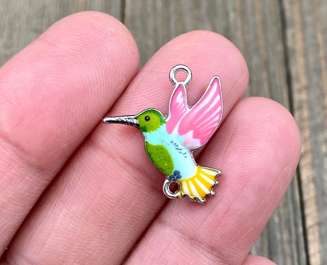 Hummingbird Connector Multicolor Tropical Jungle Bird Link Charms ...