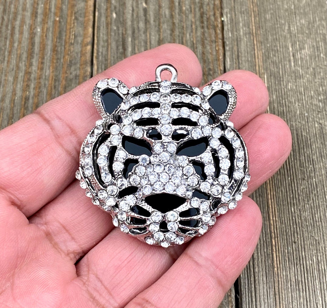 1 Big Tiger Face Pendant DIY Yoga Mala Long Sweater Necklace Charm ...