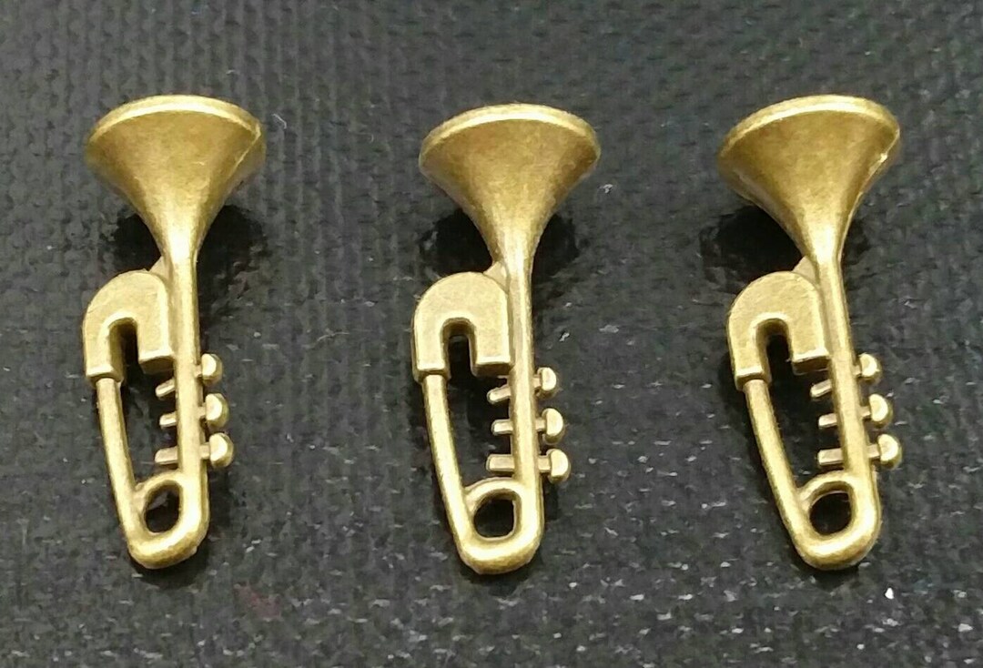 5 Music Instrument Charm 3D Bronze Metal Pendants Vintage Style Antique ...