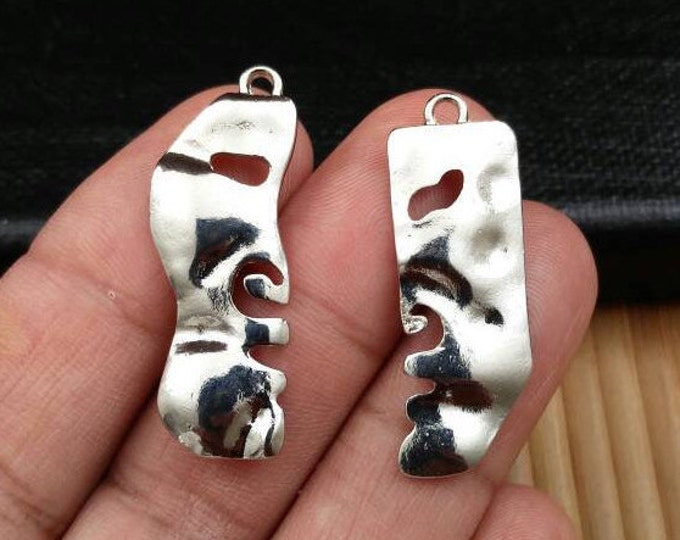Pair of Face Mask Charms Antique Old Style Vintage Design Abstract ...