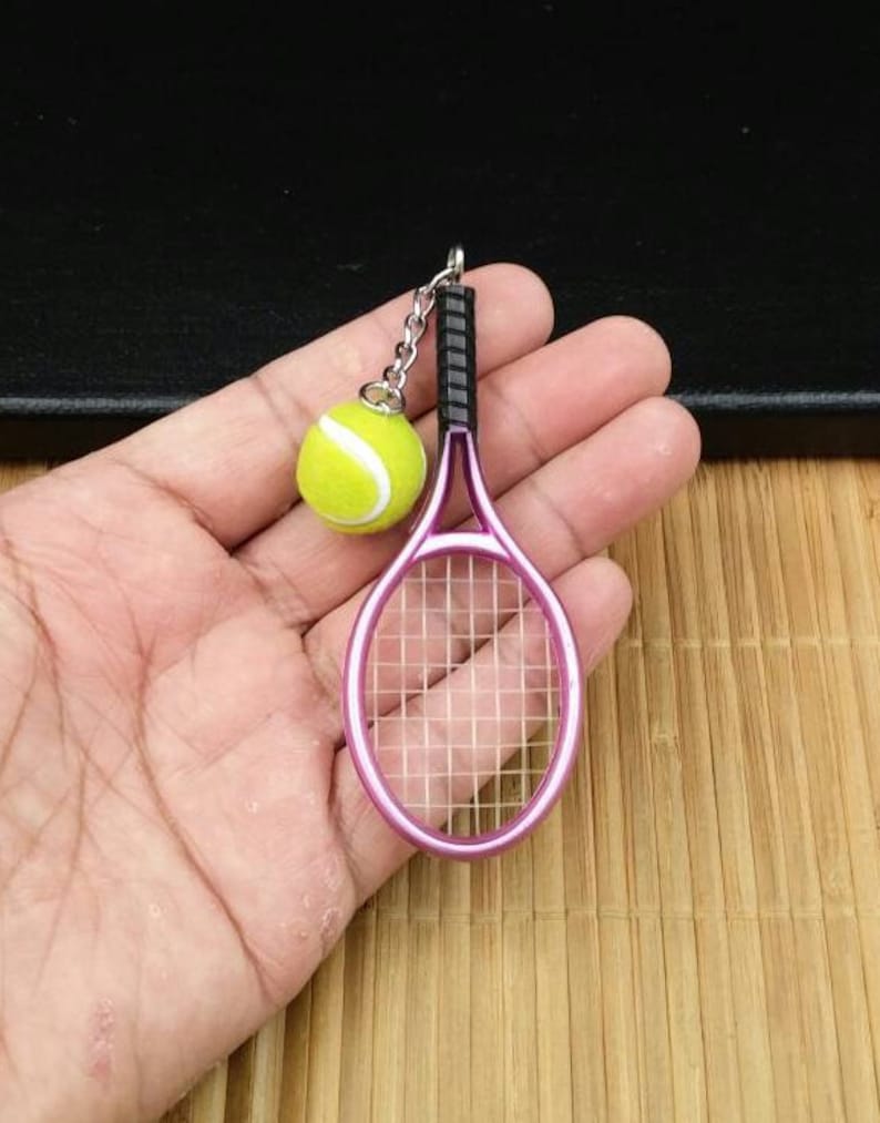Tennis Ball Racket Pendant Tennis Game Enthusiast Miniature - Etsy
