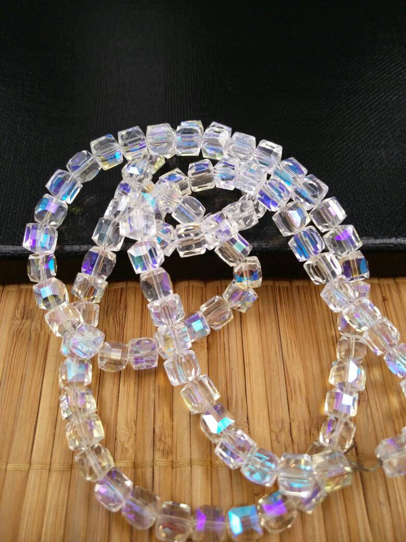 Crystal Glass Cube Beads 4/6/8mm AB Beads Designer Decorative | Etsy