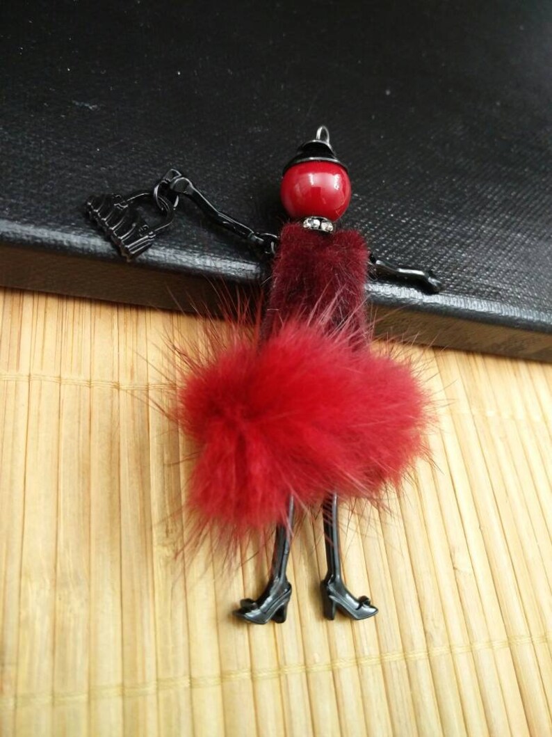 Winter Maroon Fur Dress French Doll Moveable Handmade Doll - Etsy