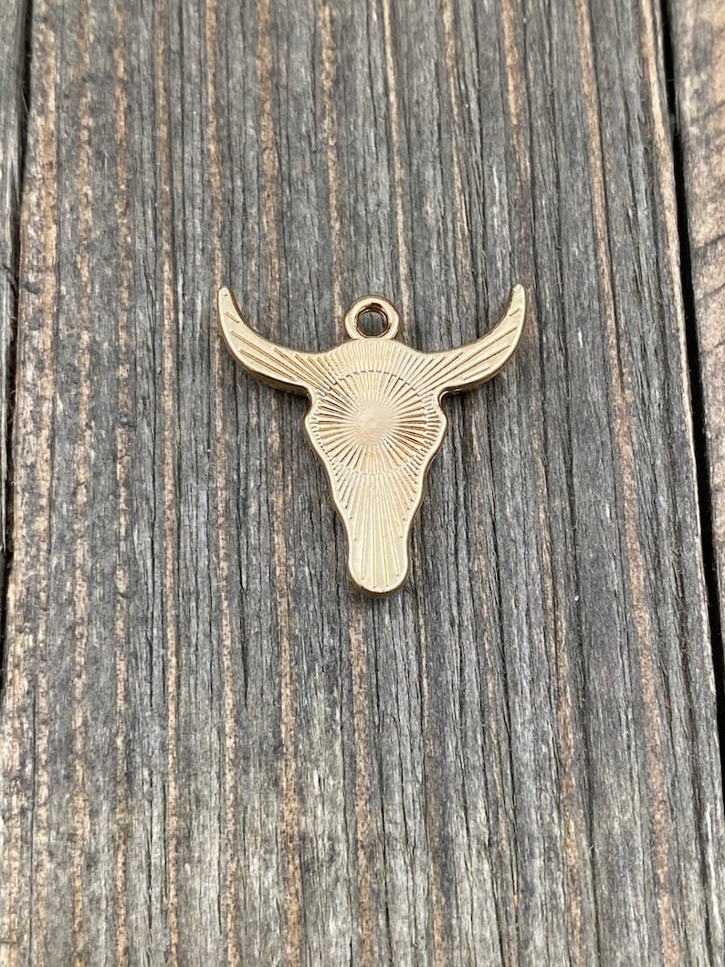 1 Bullhead Charm Bull Face With Horn Animal Pendant DIY Earrings ...