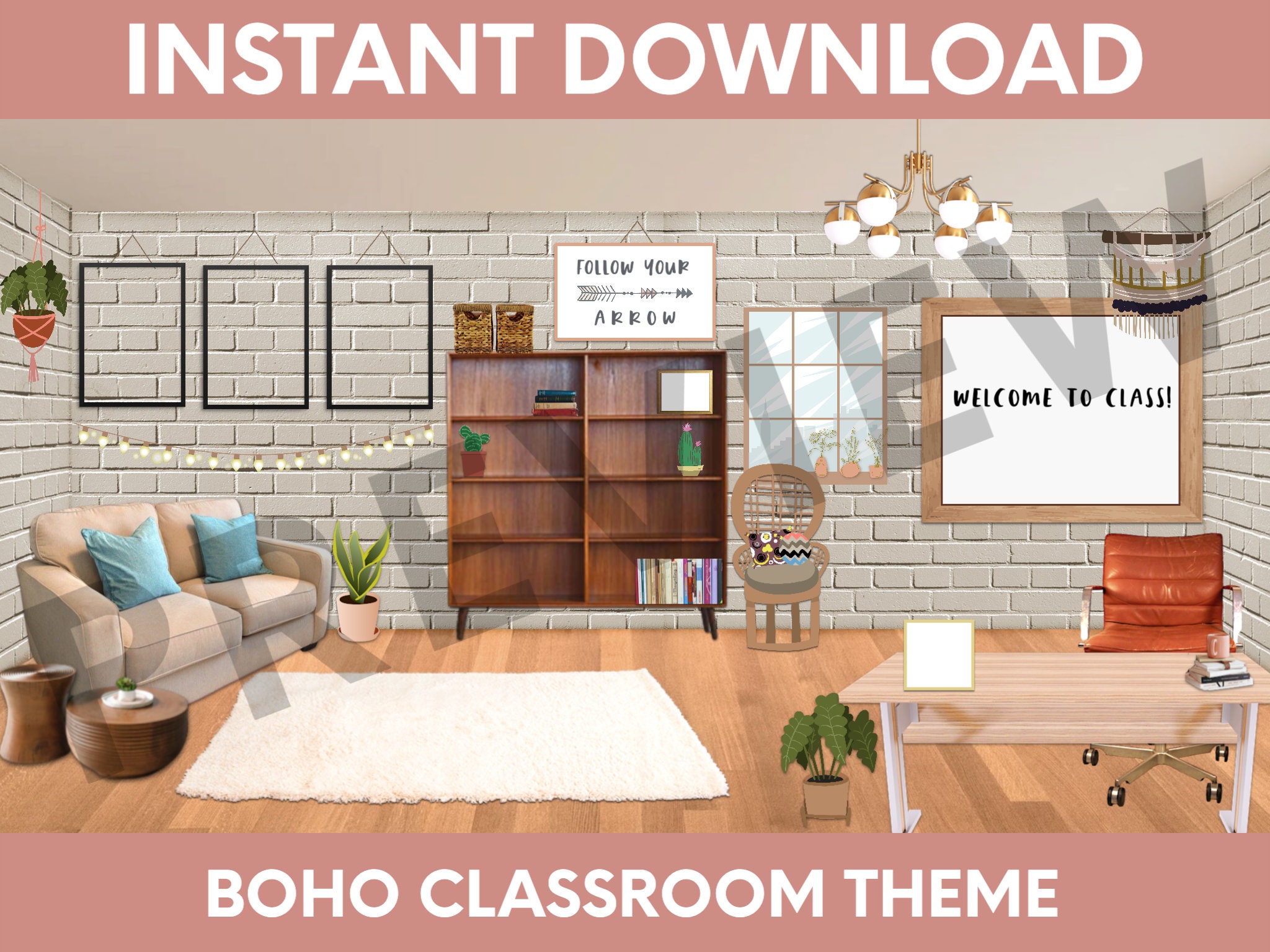 Boho Classroom Theme Background | Instant Download | Use With Google ...