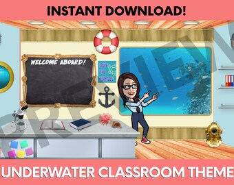 Digital Classroom Background Add Your Own Bitmoji Instant - Etsy
