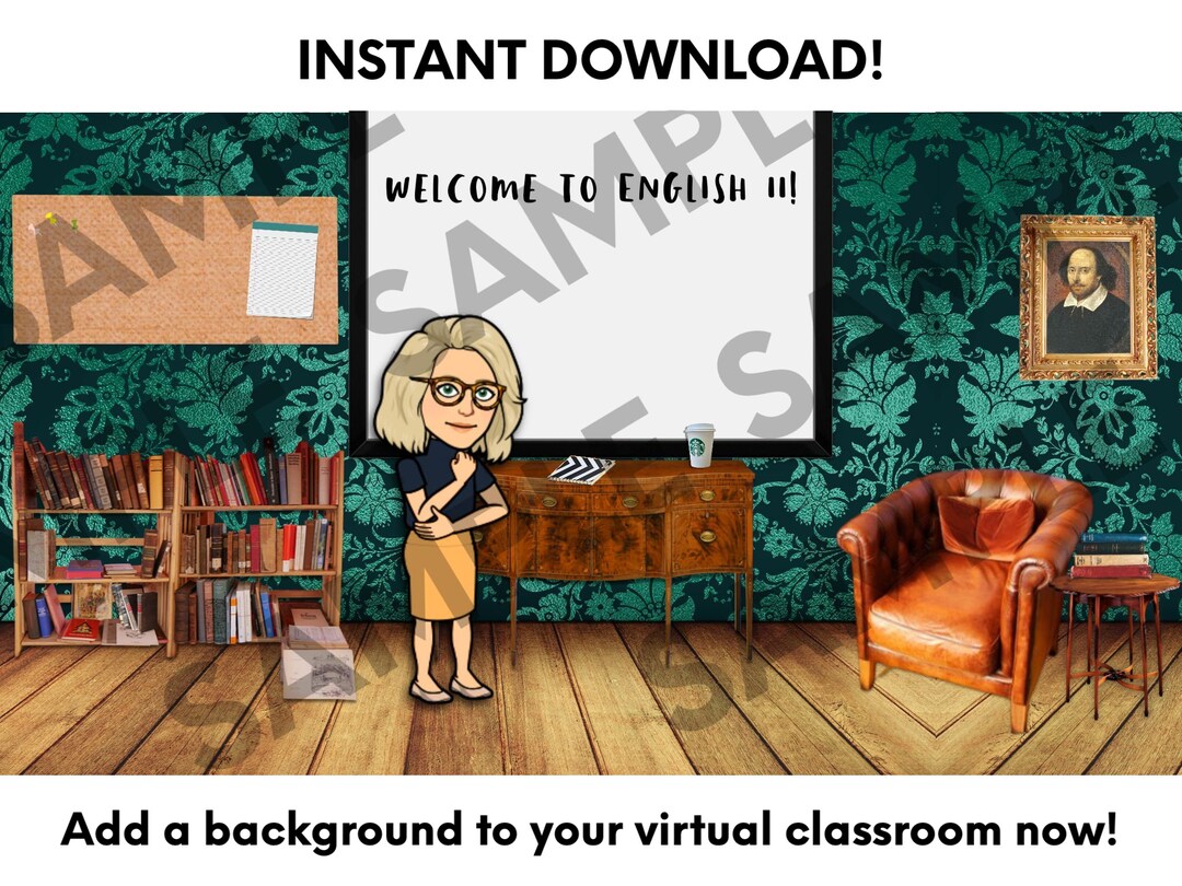 Digital Classroom Background | Add Your Own Bitmoji | Instant Download ...