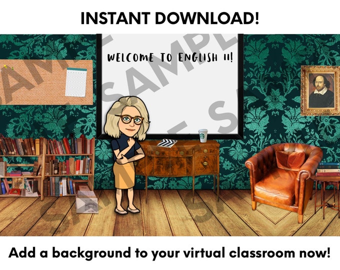EDITABLE Virtual Classroom, Google Classroom Virtual Bitmoji, Digital ...