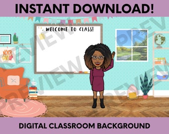 Digital Classroom Background Add Your Own Bitmoji Instant - Etsy