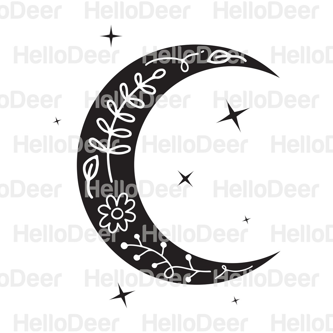 Boho Moon SVG PNG Digital File for Cricut Silhouette - Etsy