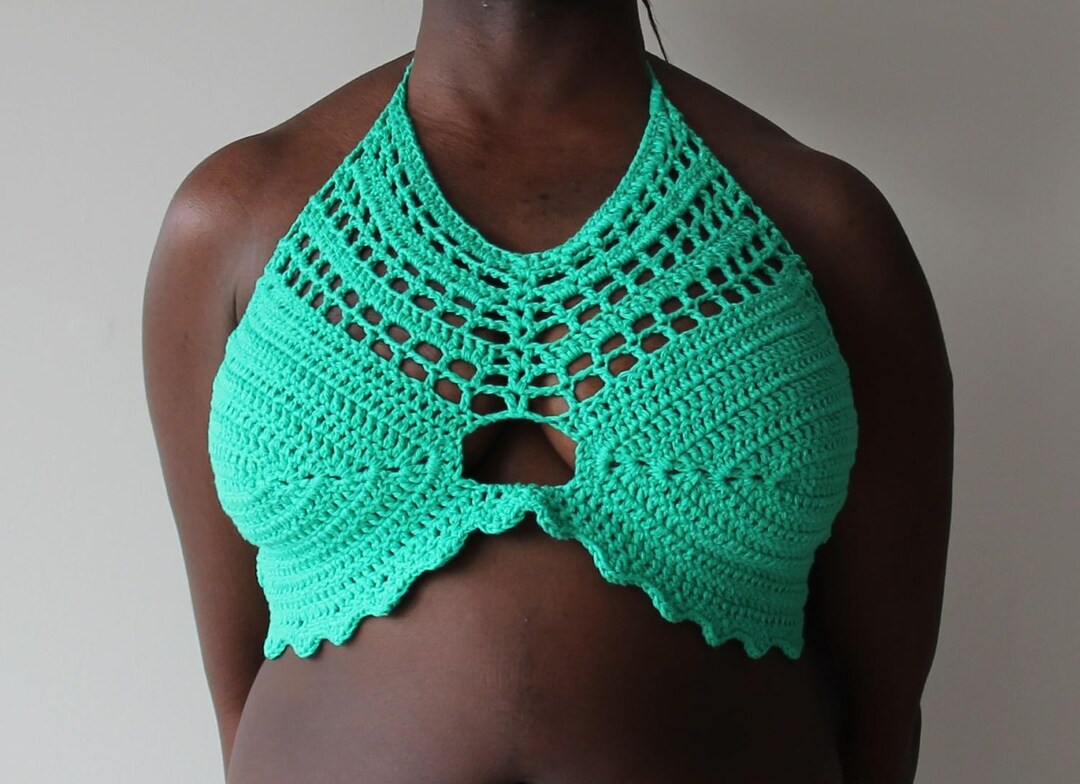 Aphrodite Crochet Crop Top Boho Festival Style Top Halter Etsy